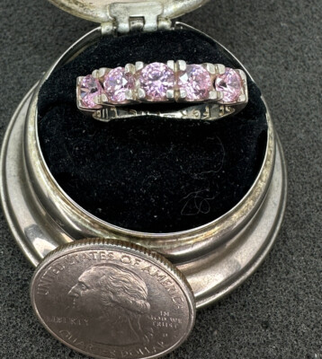 Sterling Silver Size 8.75 Pink Stone Ring Hope For The Cure Breast ...