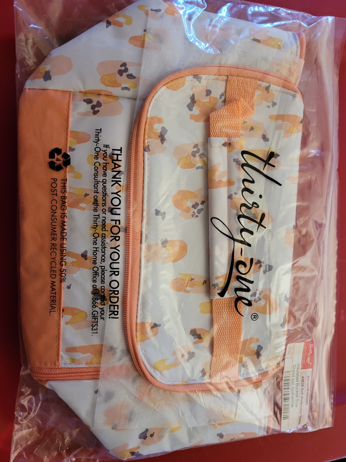 Thirty One Insulated Bucket Tote Soft Watercolor Spots *NEW* | eBay