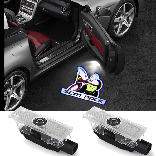 2pc Scat Pack HD Car Led Door Projector Light For Dod ge Chall enger ...