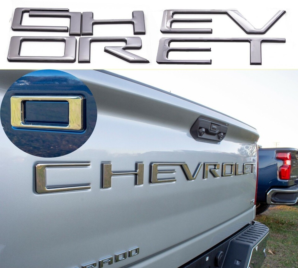 New Chrome Chevrolet Raised Tailgate Letters Decal for 2019-2024 Chevy ...