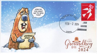 SC 5826, 24-002, 2024, Groundhog Day, Event Cover, Local Postmark, Hand ...