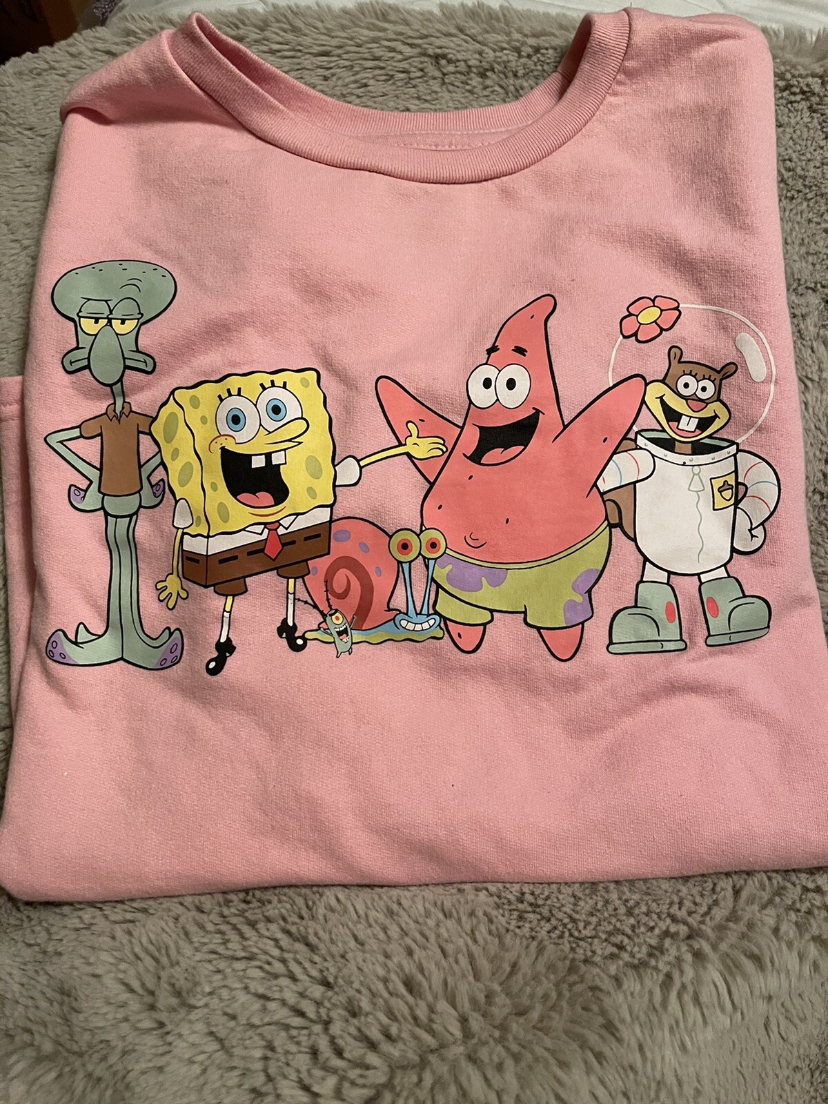 Nickelodeon pink SpongeBob sweatshirt all the charact… - Gem