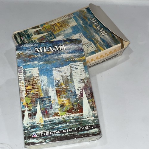 Vintage Delta Airlines Playing Cards-sealed Cards/ Pack- MIAMI- Box ...