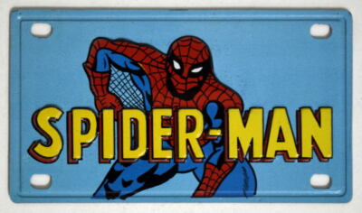1966 Marx SPIDER-MAN Mini LICENSE PLATE Vintage Marvelmania RARE High ...