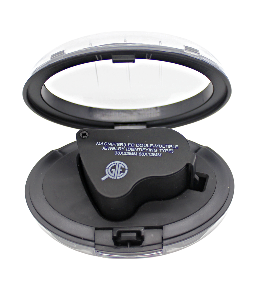 30X 60X Illuminated Jewelers Eye Loupe Foldable Magnifier Bright LED ...