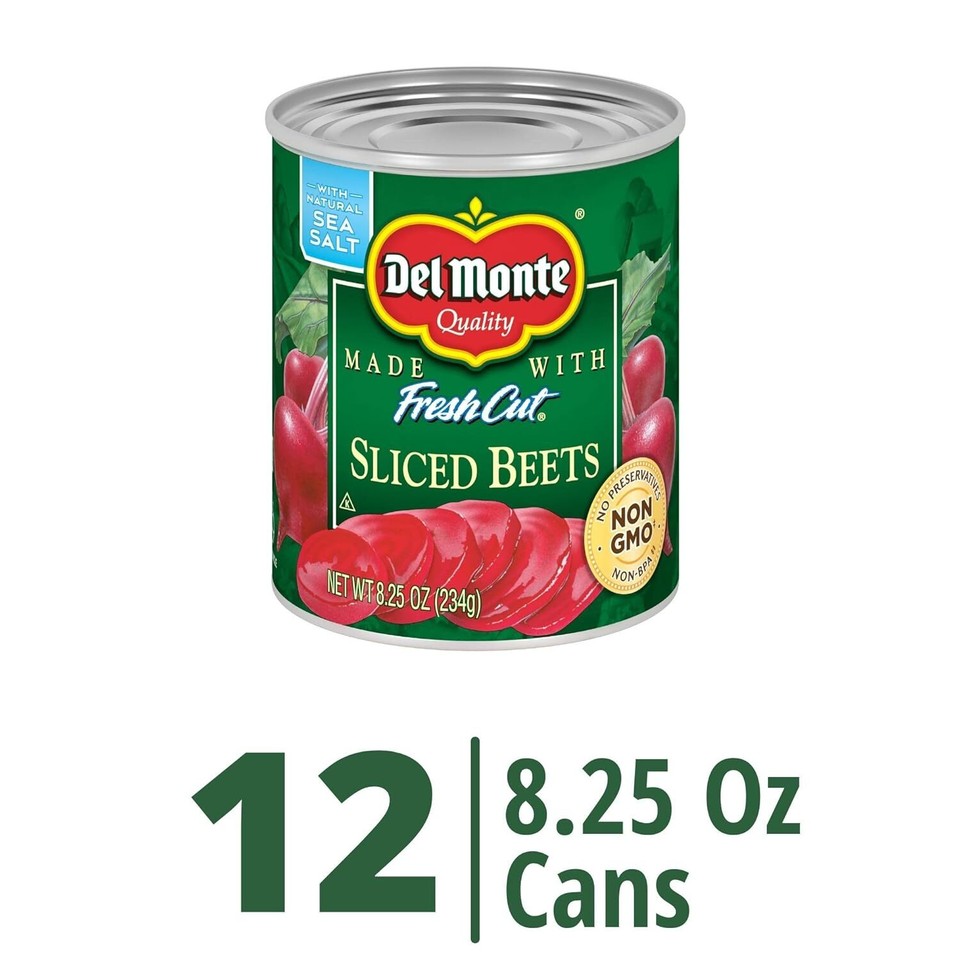 DEL MONTE FRESH CUT Canned Beets Sliced Canned Vegetables 12 Pack 8.25 ...