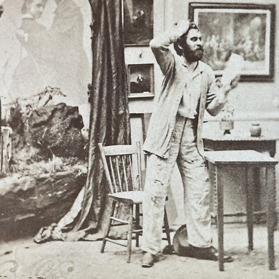 Antique 1870s Victorian Stage Actor Mid Performance Stereoview Photo ...
