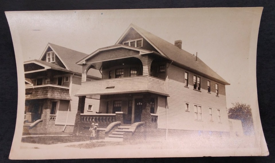 Old House Antique Photo VTG Early 1900s Child Fashion 2 Story Porch ...
