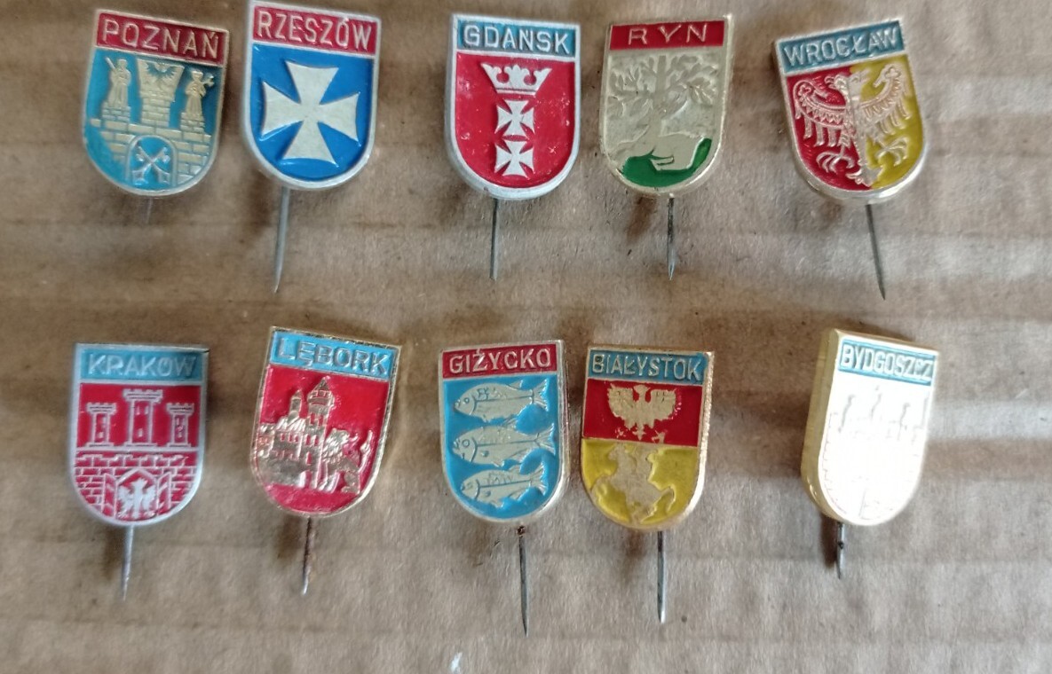 Polish Poland Crests Coat Of Arms Heraldic short pin vintage pin badge ...