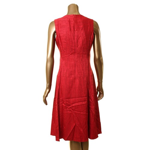 ANNE KLEIN NEW Women's Red Sleeveless Fit & Flare Dress TEDO | eBay