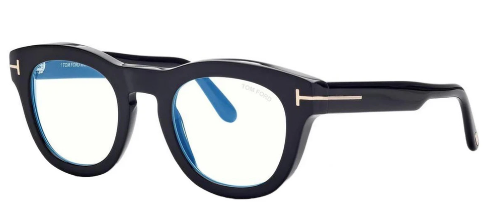 NEW TOM FORD TF5873-B 001 ROUND SHINY BLACK AUTHENTIC EYEGLASSES FRAME ...