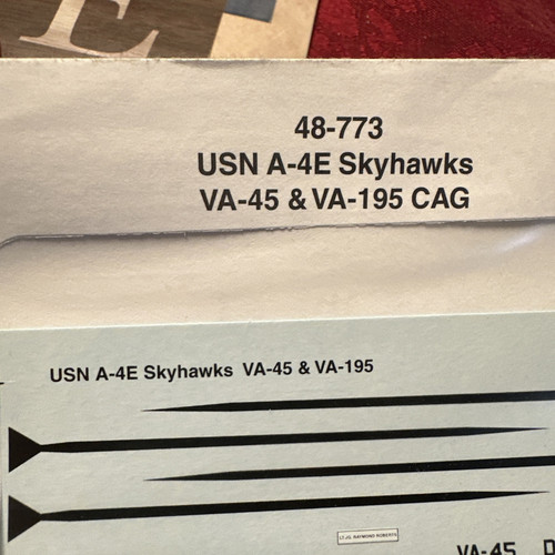 Superscale Decals 480773 1/48 Scale USN A-4E Skyhawks VA45, VA195 CAG ...