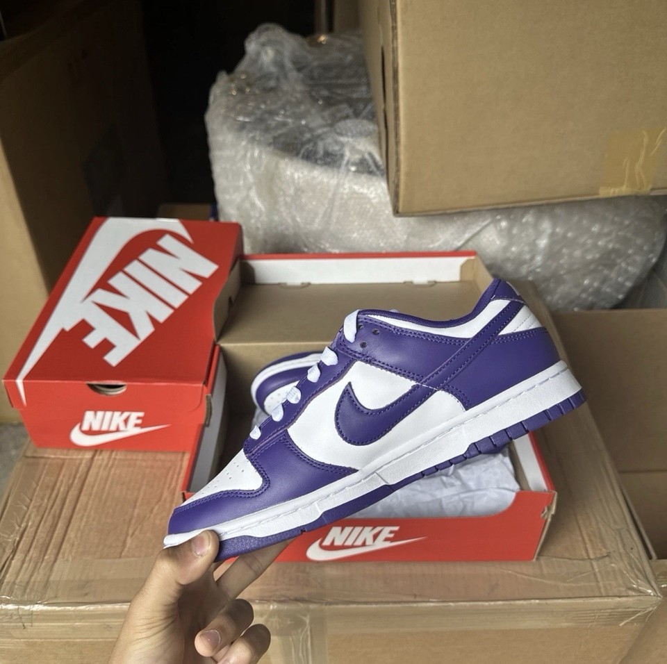Nike Dunk Low Retro Size 9.5 UK White / Court Purple Men’s Trainers ...