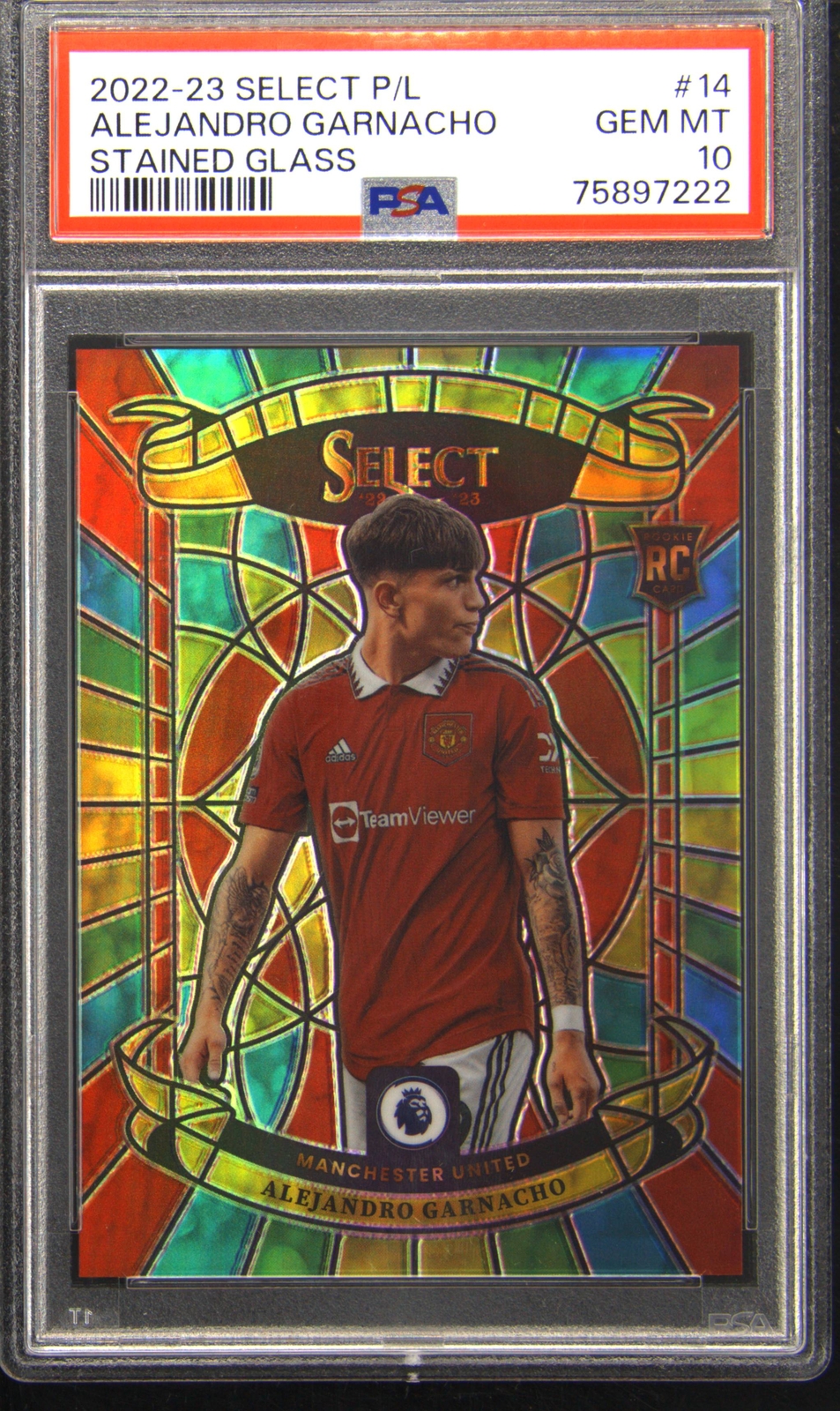 shop discounted 40 2022-23 Select EPL Alejandro Garnacho Stained Glass ...