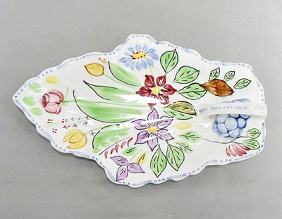 VINTAGE BLUE RIDGE CHINA HAND PAINTED SERVING DISH WITH HANDLE | eBay