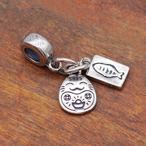 Sterling Silver Fortune Cat Fish European Dangle Charm Bead Pendant | eBay