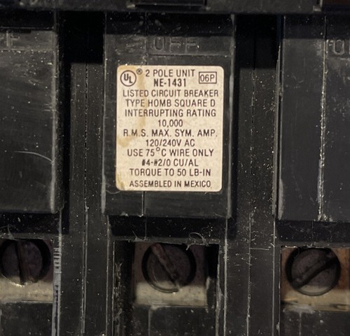 Square D HOM2150 4 Pole 150 Amp 120/240V Circuit Breaker PRIORITY SHIPS ...