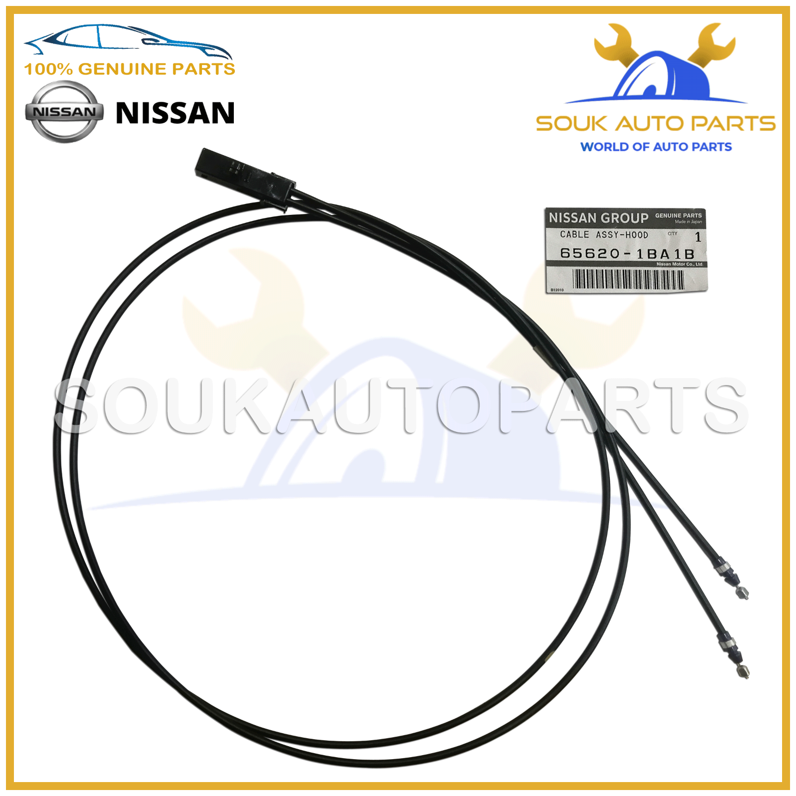 65620-1BA1B Genuine Nissan CABLE ASSY-HOOD LOCK CONTROL 656201BA1B OEM ...