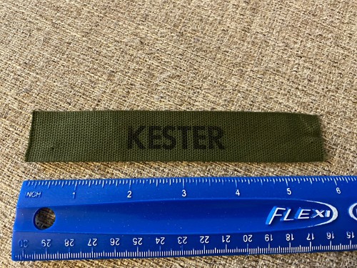 US Army Tape Patch Uniform Soldier Last Name Kester Korea War Era ...