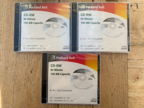Packard Bell CD-RW 80 Min 700MB capacity recordable blank discs X 3 | eBay