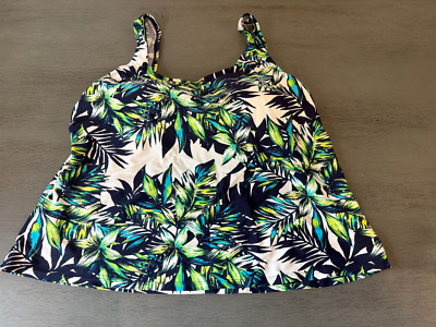 LEAVES white SWIMSUITSFORALL BEACH BELLE swimsuit top tankini size 18 ...