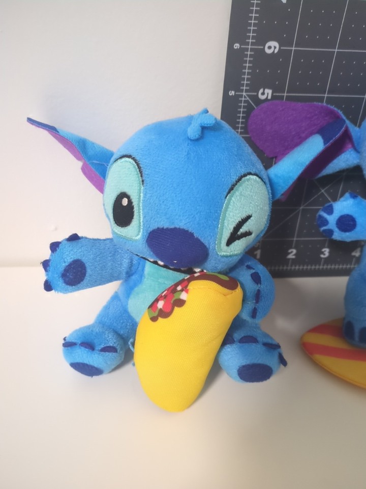 2023 Just Play Disney 7" Stitch W/ Taco Plush Stuffed Toy & Surfing ...