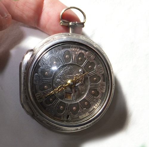 RARE DUTCH ANTIQUE MOCK PENDULUM CALENDAR MID-LATE 1700'S REPOUSSE ...