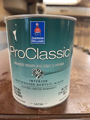 Sherwin Williams Pro Classic Enamel Water Base Paint/Satin/ Extra White ...