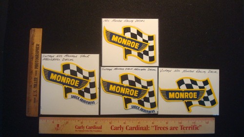 Lot (4) Vintage Advertising - MONROE RACING SHOCK ABSORBER - Decal ...