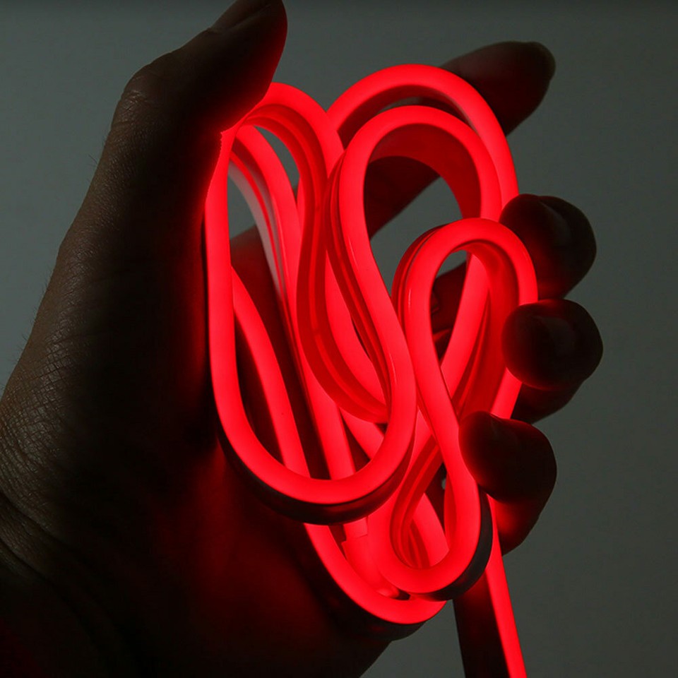 120cm Car Hood Red LED Daytime Running Light Strip Waterproof Flexible ...