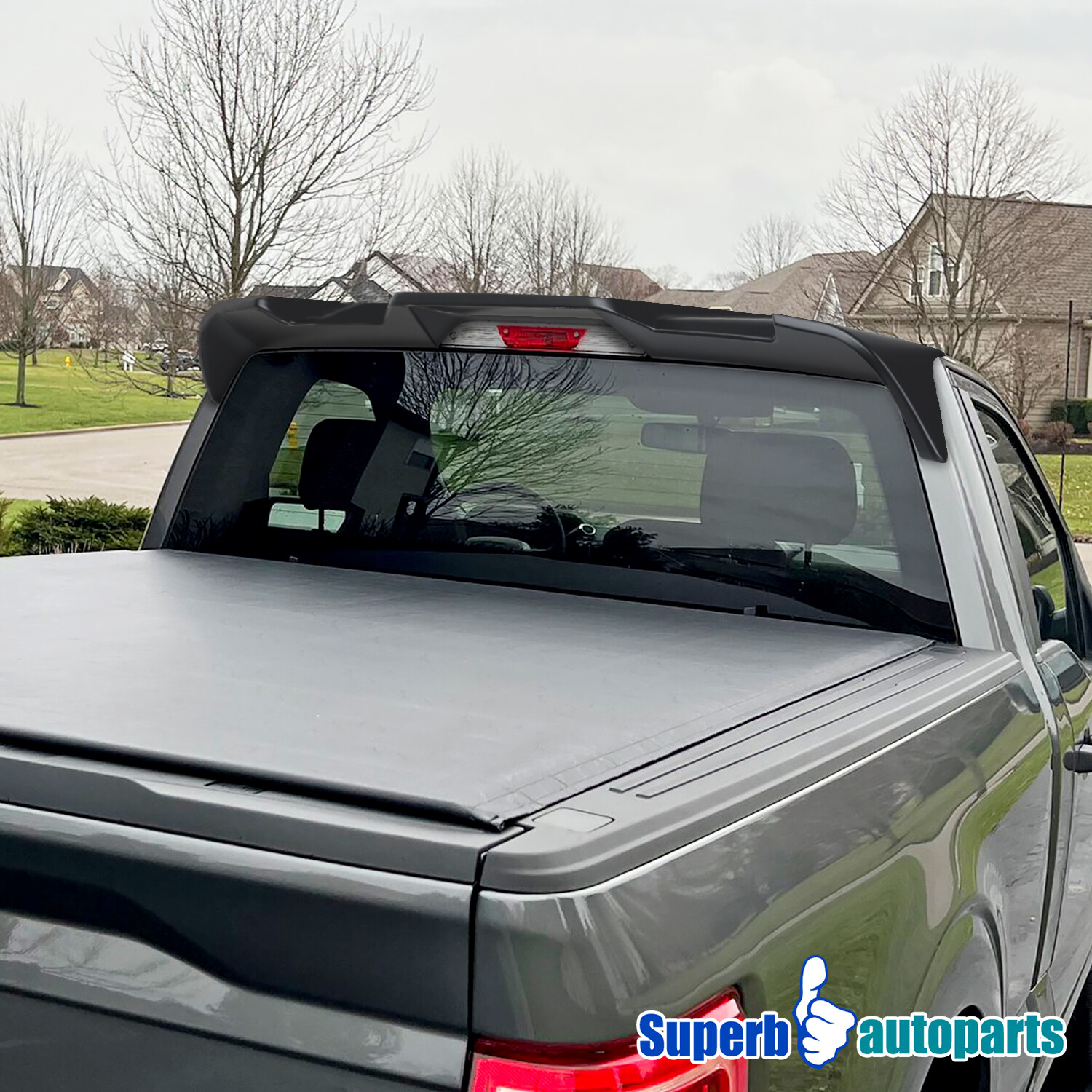 Fits 2015-2020 Ford F-150 F150 Truck Cab Matte Black Spoiler Wing ...