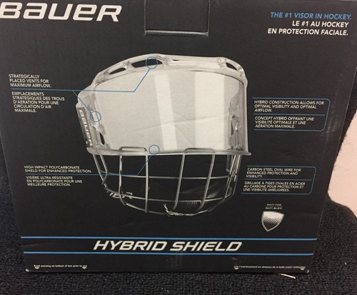 Bauer Hybrid Full Shield Visor! SR Hockey Helmet Visor Cage Combo CSA ...