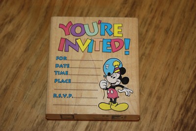 Mickey Mouse You’re Invited rubber stamp by Stampede Disney invitation ...
