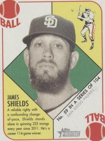2015 Topps Heritage '51 - James Shields #59 Mini Red Back for sale ...