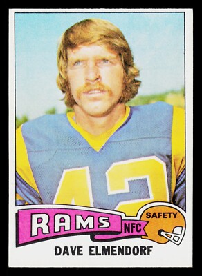 1975 Topps Football Card #482 Dave Elmendorf Los Angeles Rams | eBay