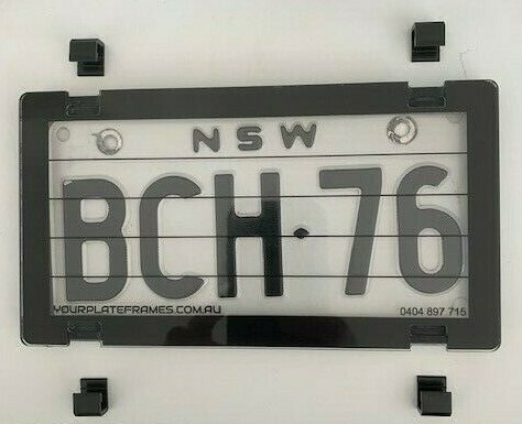 Motorbike Motorcycle Number Plate Cover Frame Black Lined NSW QLD ACT ...
