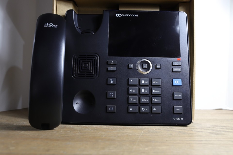 New Genuine Audiocodes C455HD VoIP Phone With Caller ID - Black: Sealed ...