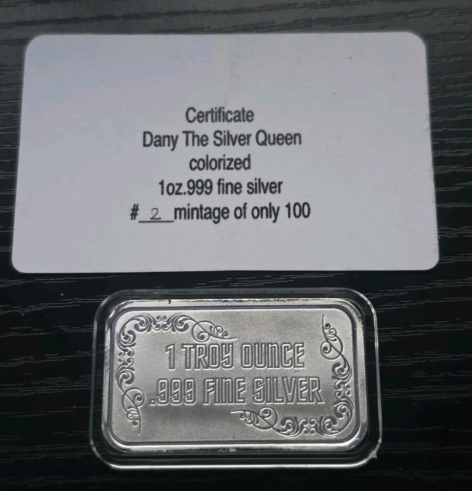 SEXY! "Dany Silver Queen" GOT - 1 troy oz .999 Fine Silver Colorized ...