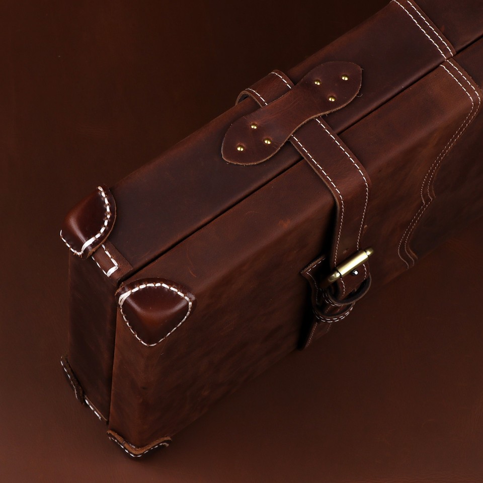 TOURBON Vintage Leather Takedown Shotgun Storage fit 28-32inch Barrel ...