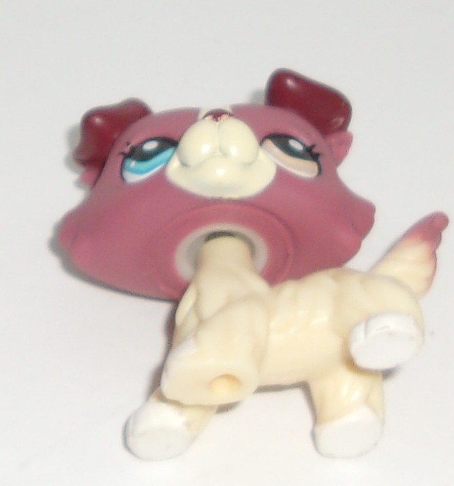 Littlest Pet Shop Nintendo DS Collie - Plum / Cream dog w/ Different ...
