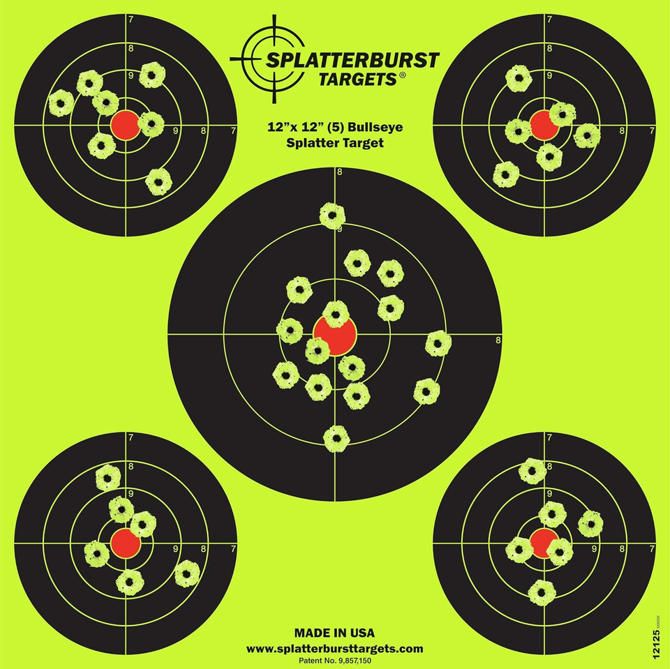 Targets - 12 X12 Inch (5) Bullseye Reactive Shooting Target | eBay