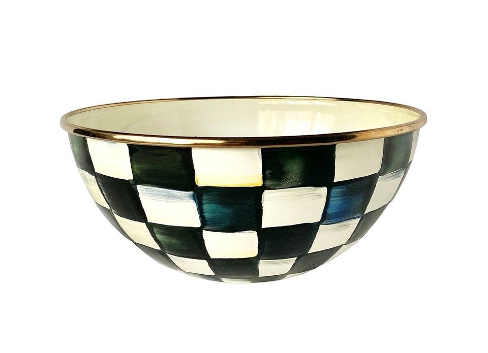 MacKenzie Childs Courtly Check Small Everyday Bowl or Serial Fruit ...