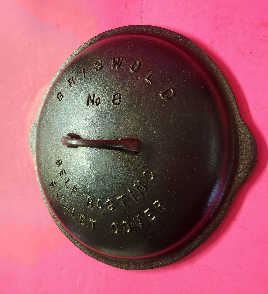 Griswold #8 Cast Iron Raised Letter Low Dome 468 Self Basting Skillet ...