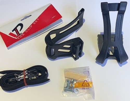 VP COMPONENTS TOE CLIPS NYLON BLK W/REFLECTORS & STRAPS LARGE VP-796L ...
