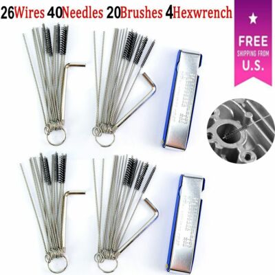 90pcs Carb Carburetor Jet Cleaning Tool Brushes Needles For Motorcycle ...