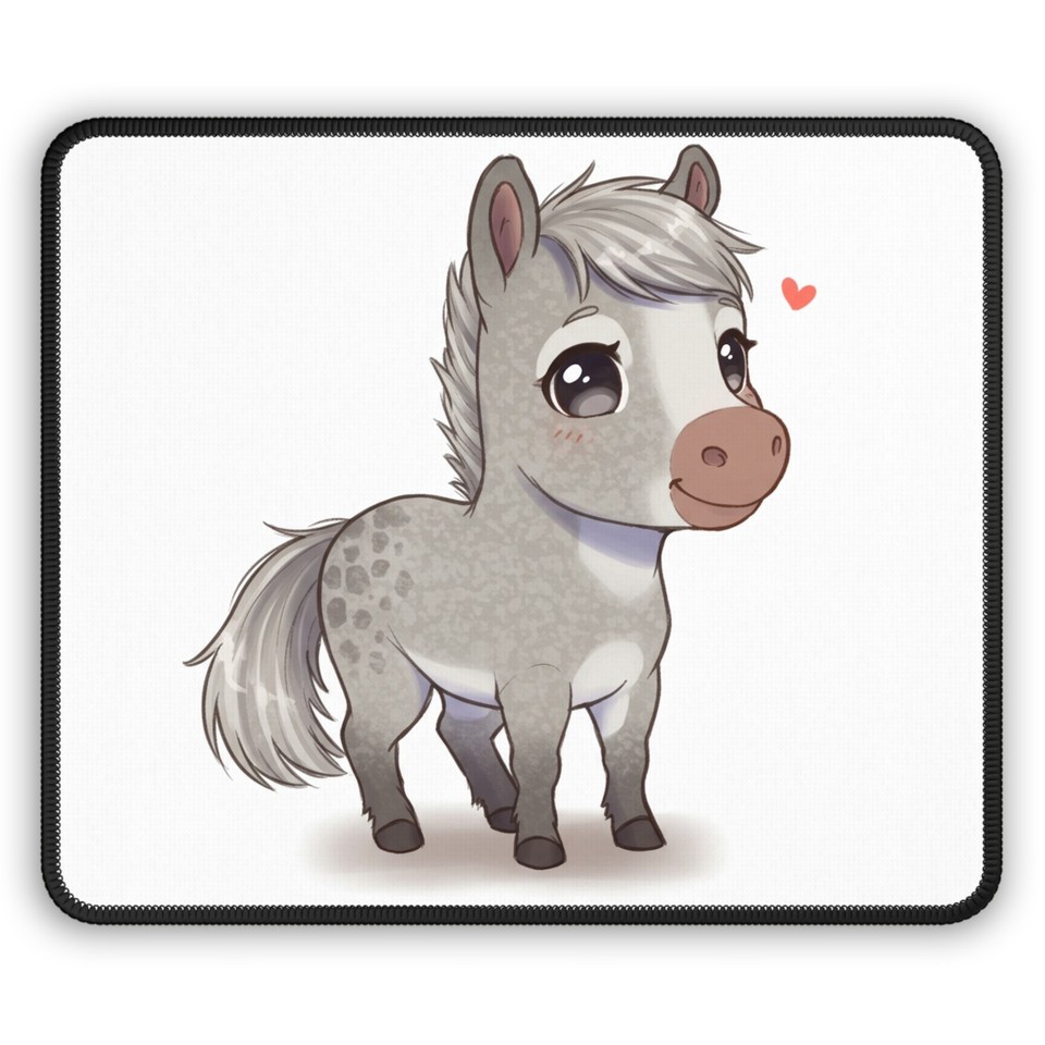 Cute Gray Pony Illustration Gaming Mouse Pad | eBay