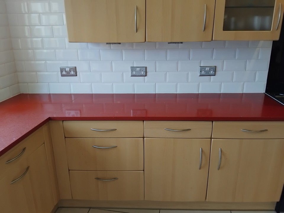 3 Red QUARTZ Worktops | eBay UK