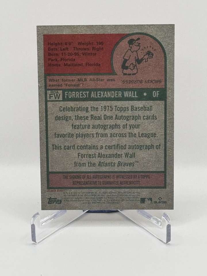 2024 Topps Heritage High Number FORREST WALL Auto #ROA-FW Rookie RC ...