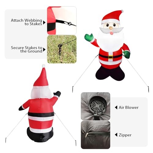 Mimi Funn 4FT Christmas Inflatable Santa Claus 4FT Inflatable Santa ...