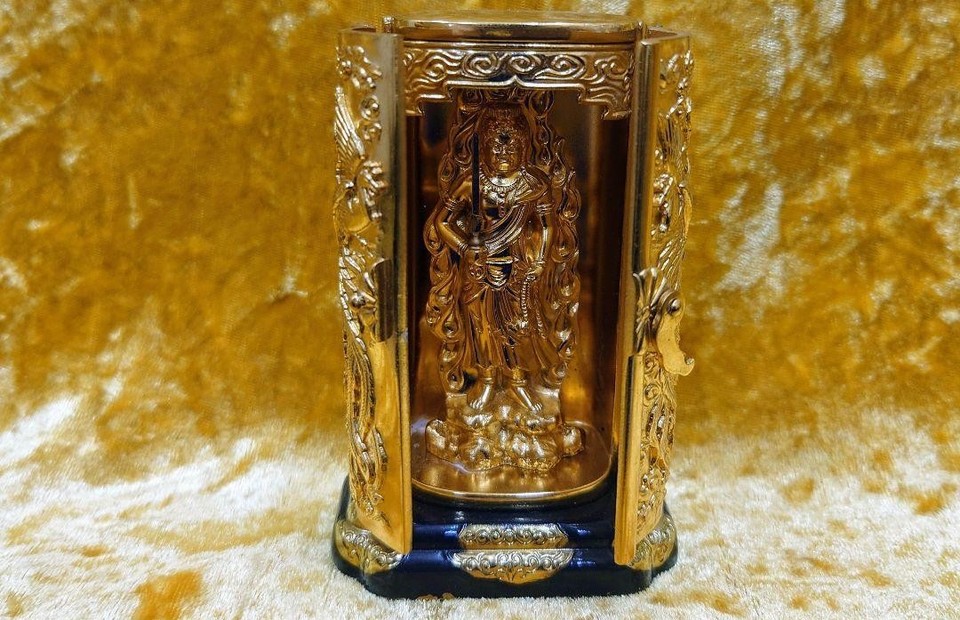 Kin Fudo Myoo Statue with Box, Gold-colored, 9.5cm, Used, Japanese ...